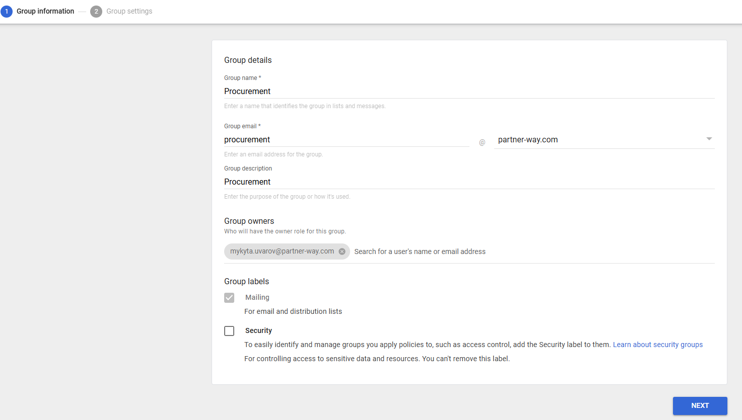 How to set up a Google Group email for Spendbase?
